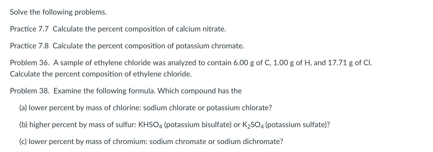 Solved Solve the following problems. Practice 7.7 Calculate | Chegg.com