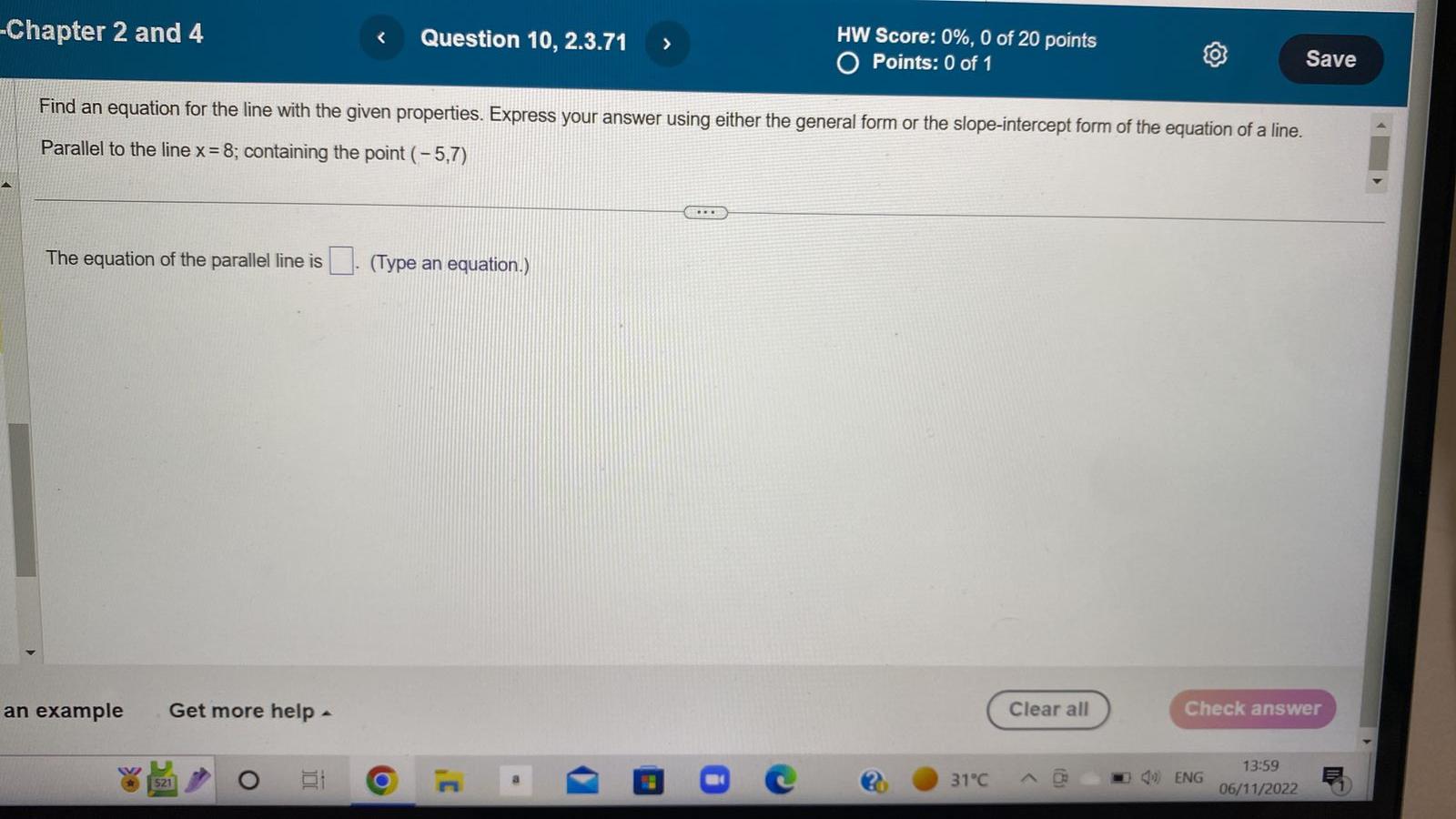 Solved Find an equation for the line with the given | Chegg.com