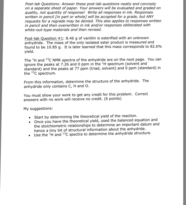 Post-lab Questions: Answer these post-lab questions | Chegg.com