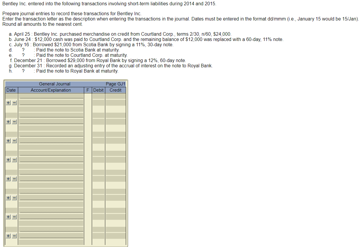 Solved Bentley Inc. entered into the following transactions | Chegg.com