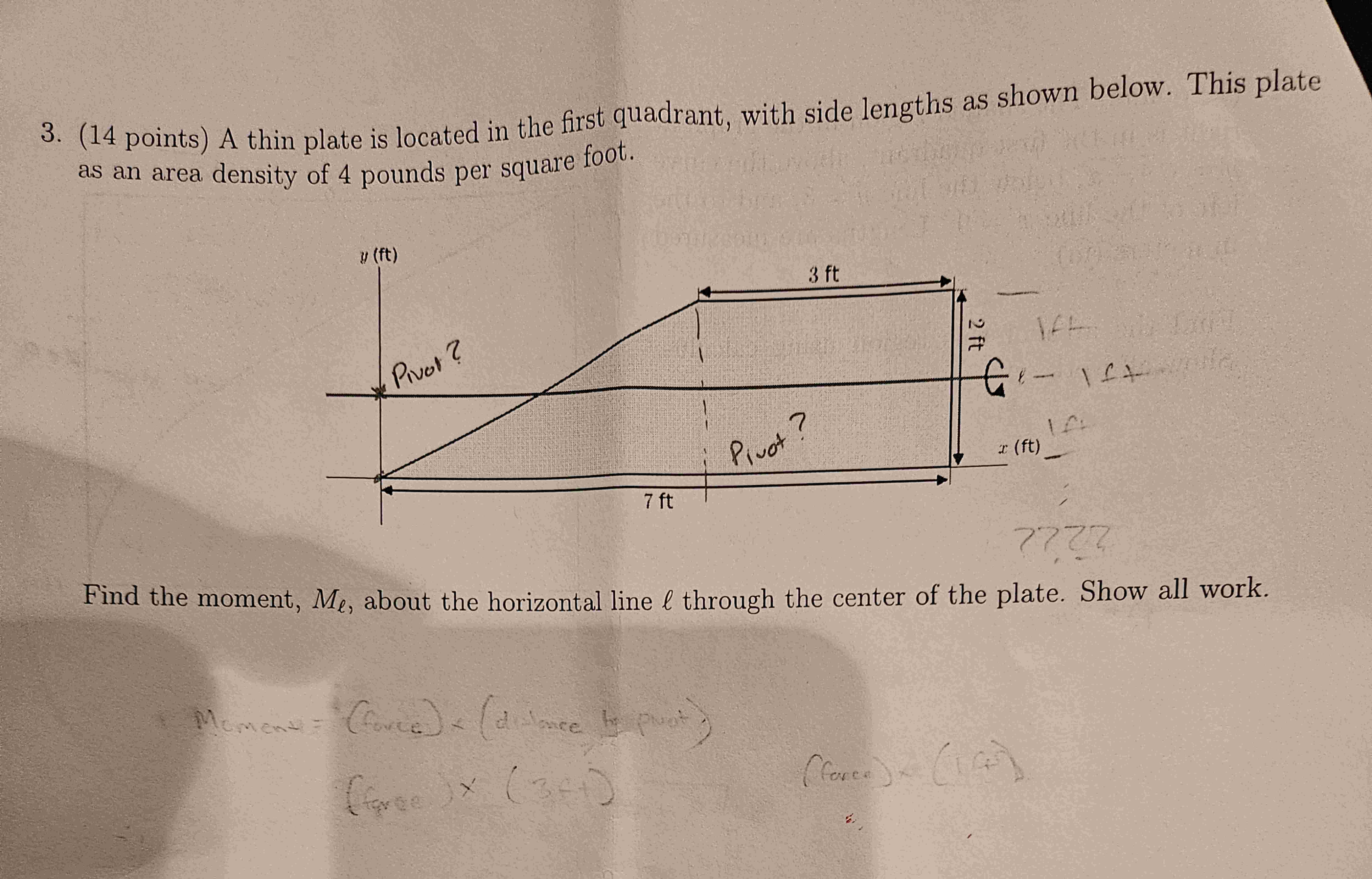 Solved 3. (14 ﻿points) ﻿A thin plate is located in the first | Chegg.com