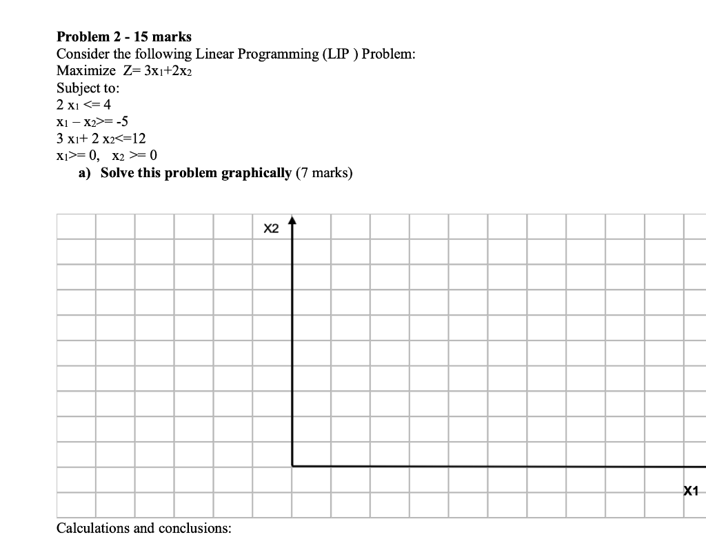 Solved Problem 2 - 15 marks Consider the following Linear | Chegg.com Solved Problem 2 - 15 marks Consider the following Linear | Chegg.com