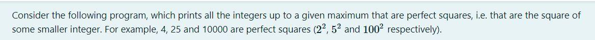 Solved ANSWER IN PYTHON :) """Print all the perfect | Chegg.com