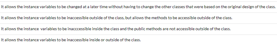Solved In object oriented programming why should you make | Chegg.com