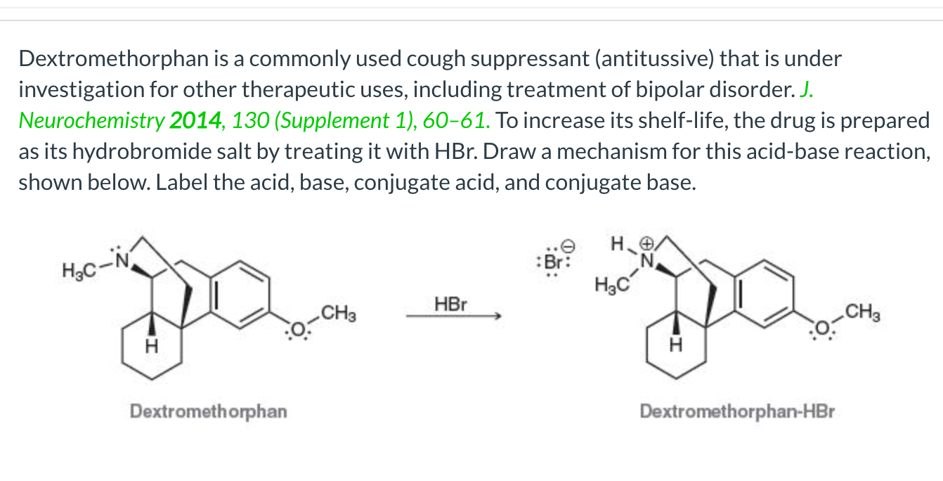Solved Dextromethorphan is a commonly used cough suppressant | Chegg.com