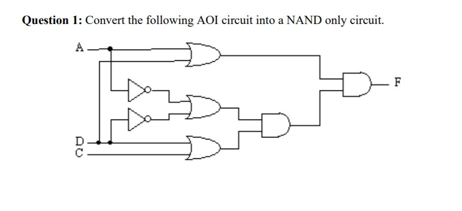 Solved Question 1: Convert the following AOI circuit into a | Chegg.com