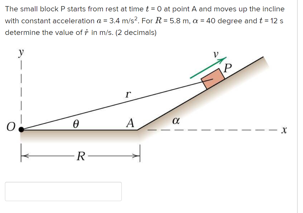 Solved The small block P starts from rest at time t=0 at | Chegg.com Solved The small block P starts from rest at time t=0 at | Chegg.com