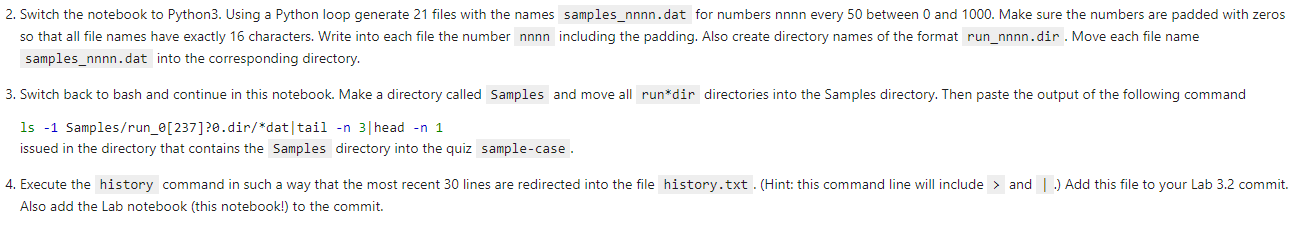 Solved 2. Switch the notebook to Python3. Using a Python | Chegg.com