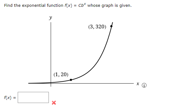 Solved fFind the exponential function f(x)=Cbx ﻿whose graph | Chegg.com