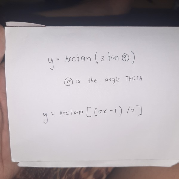 Solved y= Arctan (3 tan 9 ) @ is the angle THETA y = Arctan | Chegg.com