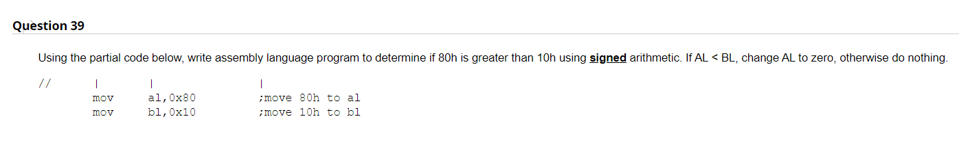 Solved Question 39 Using the partial code below, write | Chegg.com