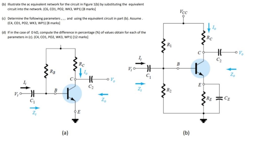 Solved (b) illustrate the ac equivalent network for the | Chegg.com