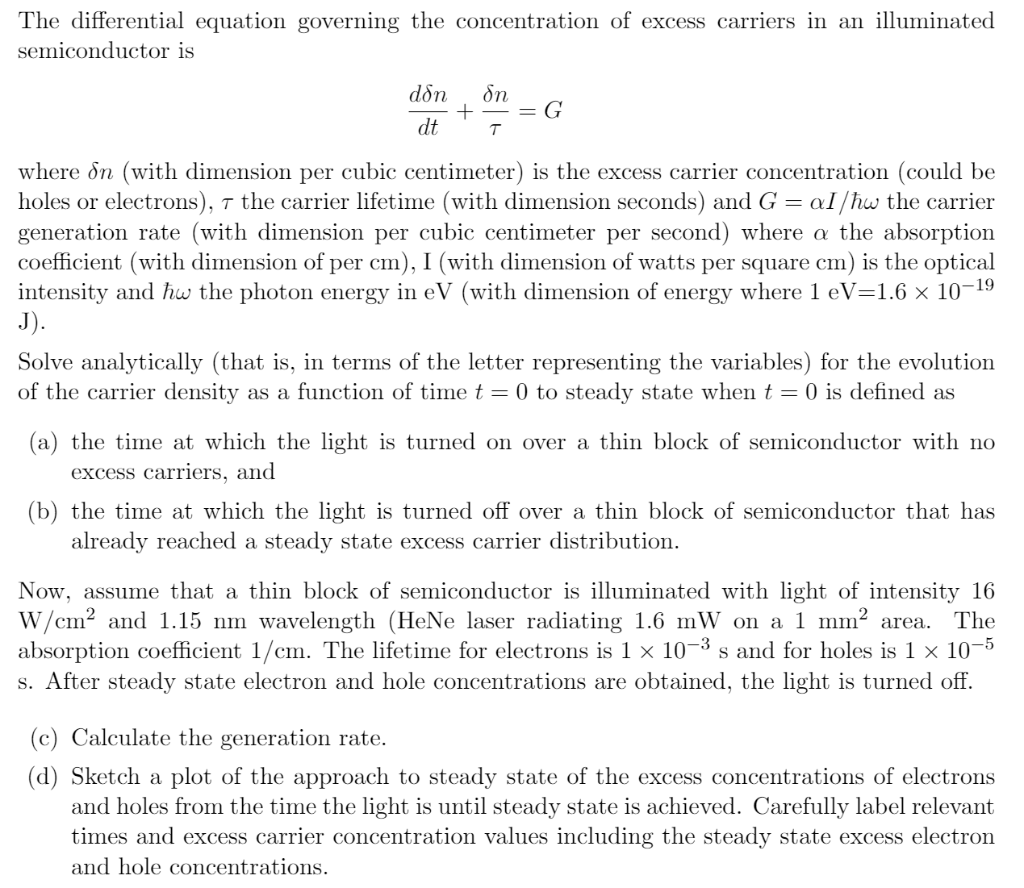 The differential equation governing the concentration | Chegg.com