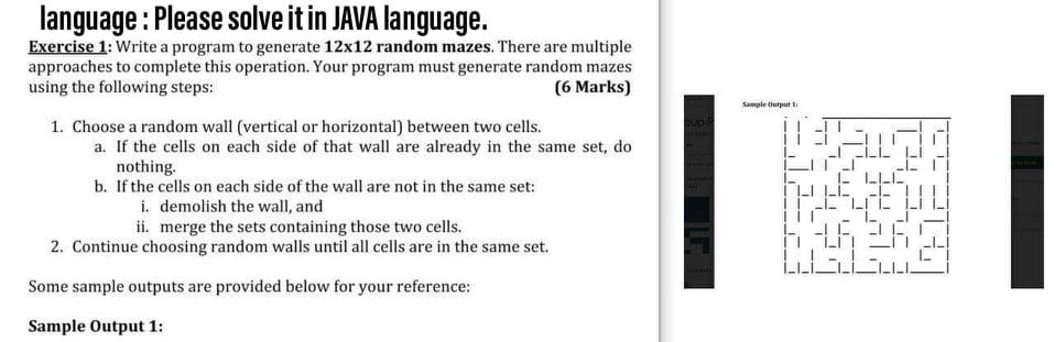 Sample Output language : Please solve it in JAVA | Chegg.com