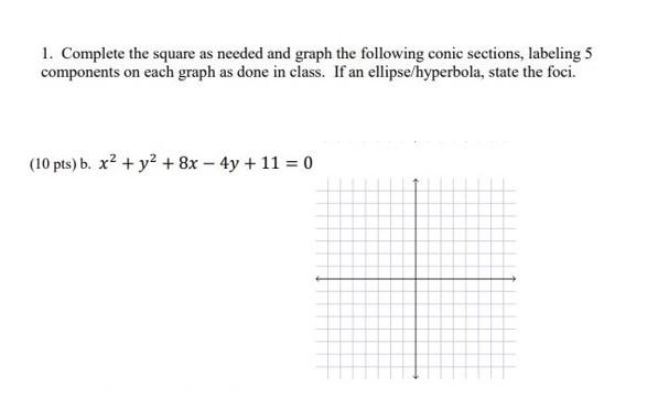 Solved 1. Complete the square as needed and graph the | Chegg.com