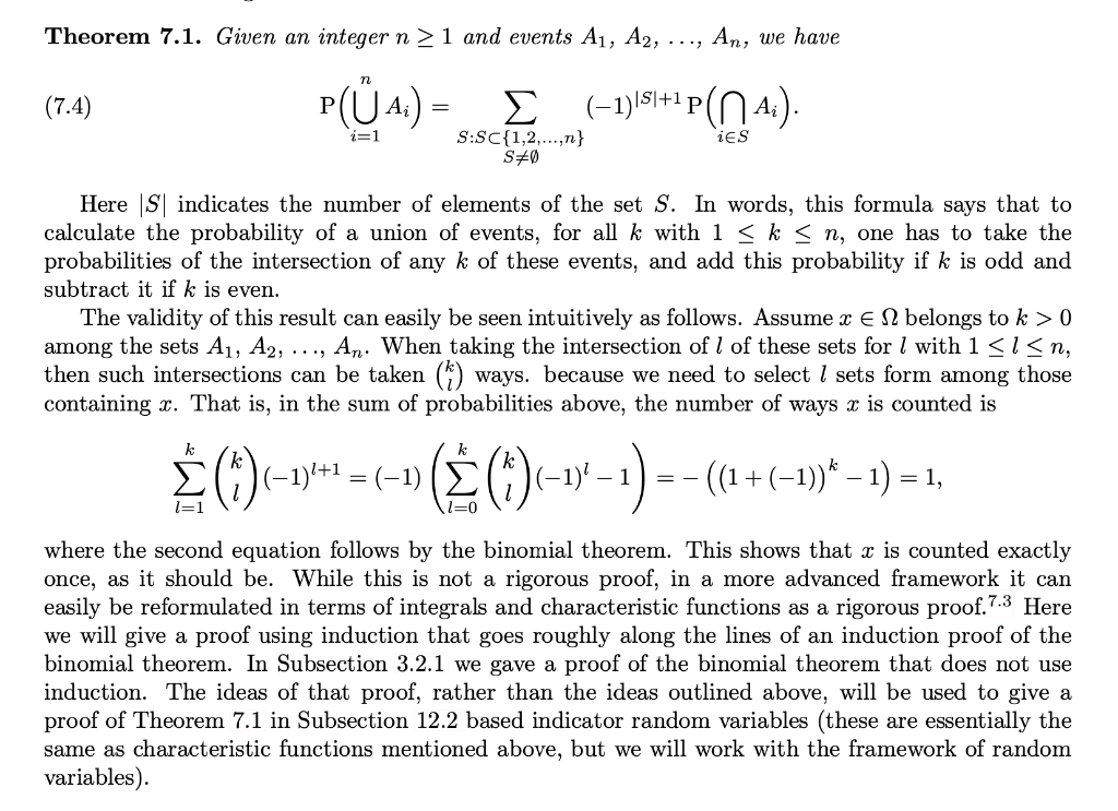 Solved Prove Theorem 7.1 about the probability of a union, | Chegg.com