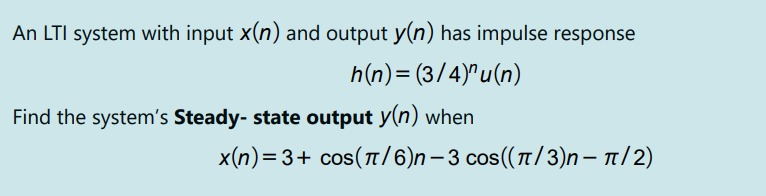 [Solved]: An LTI system with input x(n) and output y(n) has