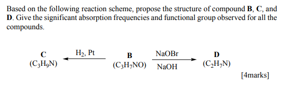 Solved Based on the following reaction scheme, propose the | Chegg.com