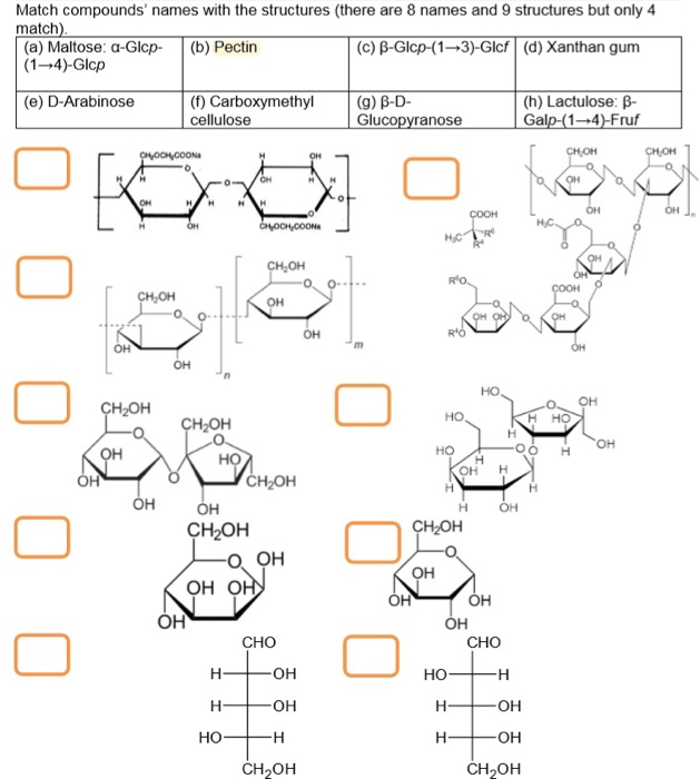 Solved Match compounds' names with the structures (there are | Chegg.com