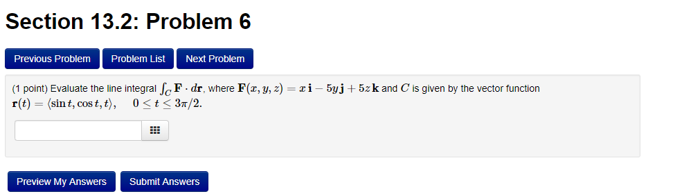 Solved Section 13.2: Problem 6 Previous Problem Problem List | Chegg.com