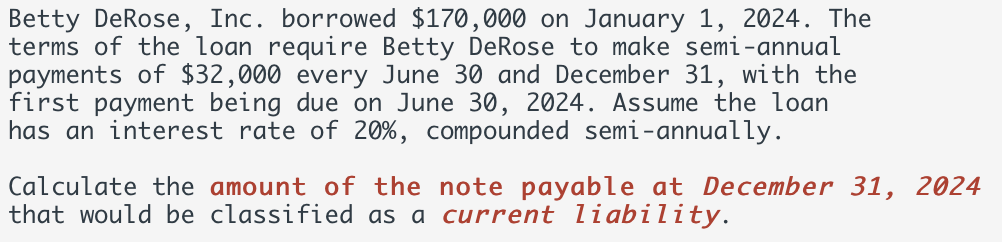 Solved Betty DeRose, Inc. borrowed $170,000 on January 1, | Chegg.com