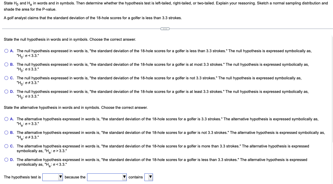 Solved State H0 and Ha in words and in symbols. Then | Chegg.com