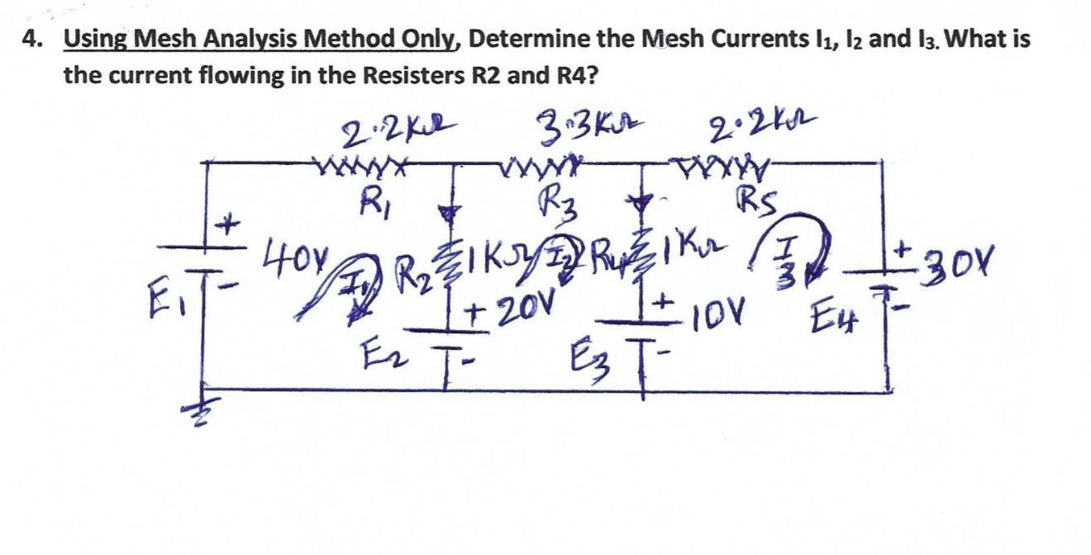 Solved 4. Using Mesh Analysis Method Only, Determine the | Chegg.com