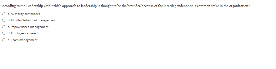 Solved According to the Leadership Grid, a manager who | Chegg.com