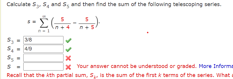 Solved Calculate S3,S4 and S5 and then find the sum of the | Chegg.com
