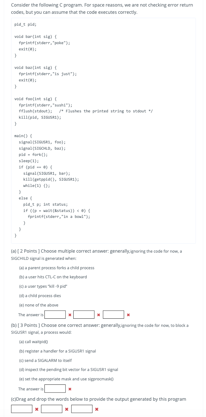 Solved Consider the following program. For space reasons, we | Chegg.com