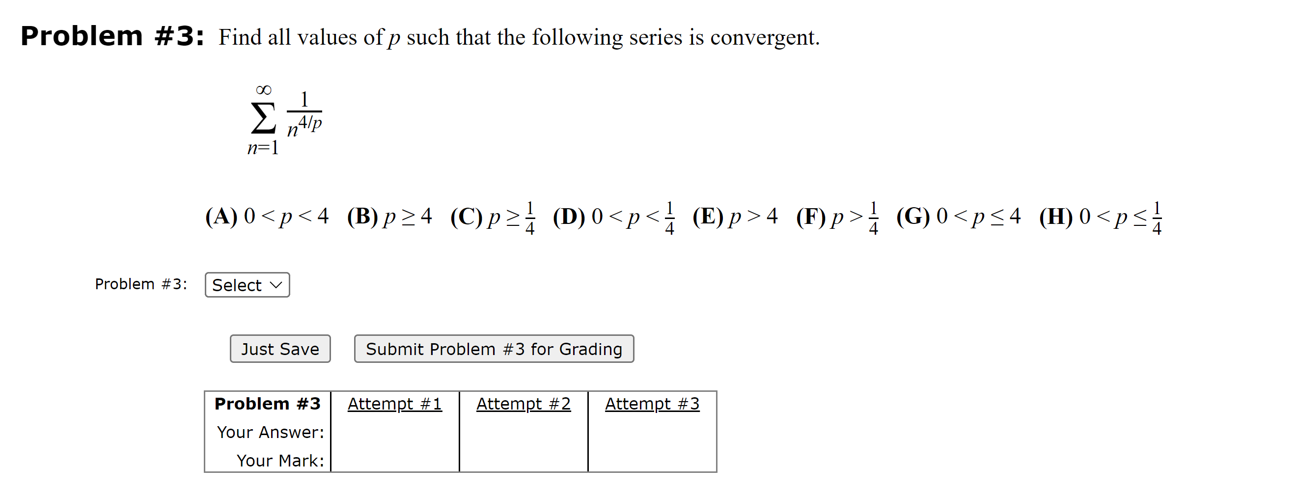 Solved Problem \#3: Find all values of p such that the | Chegg.com