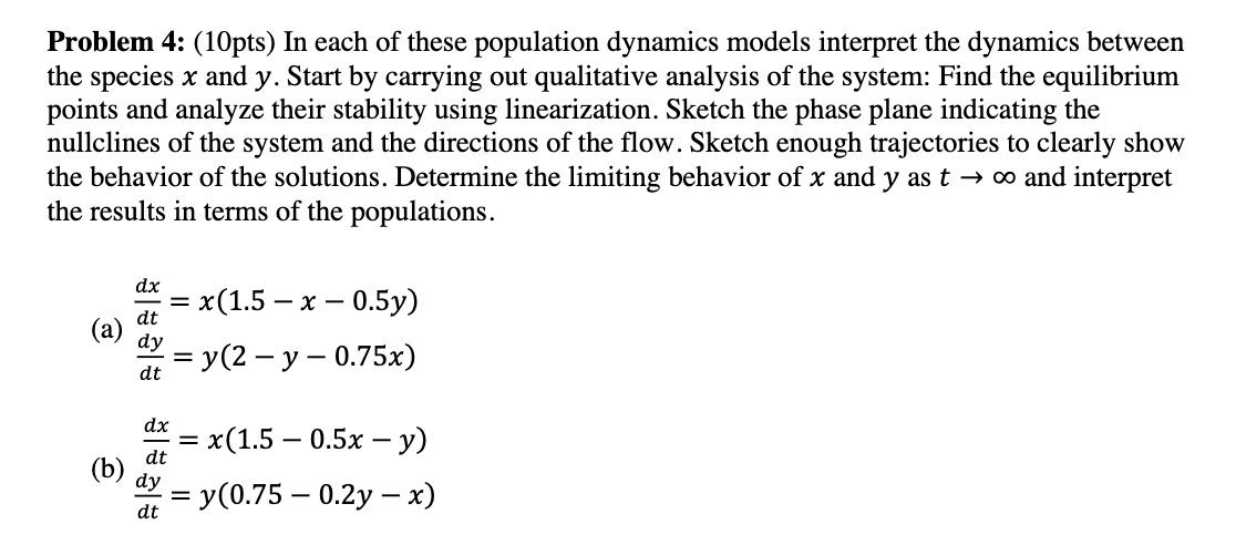 Solved Problem 4: (10pts) In each of these population | Chegg.com
