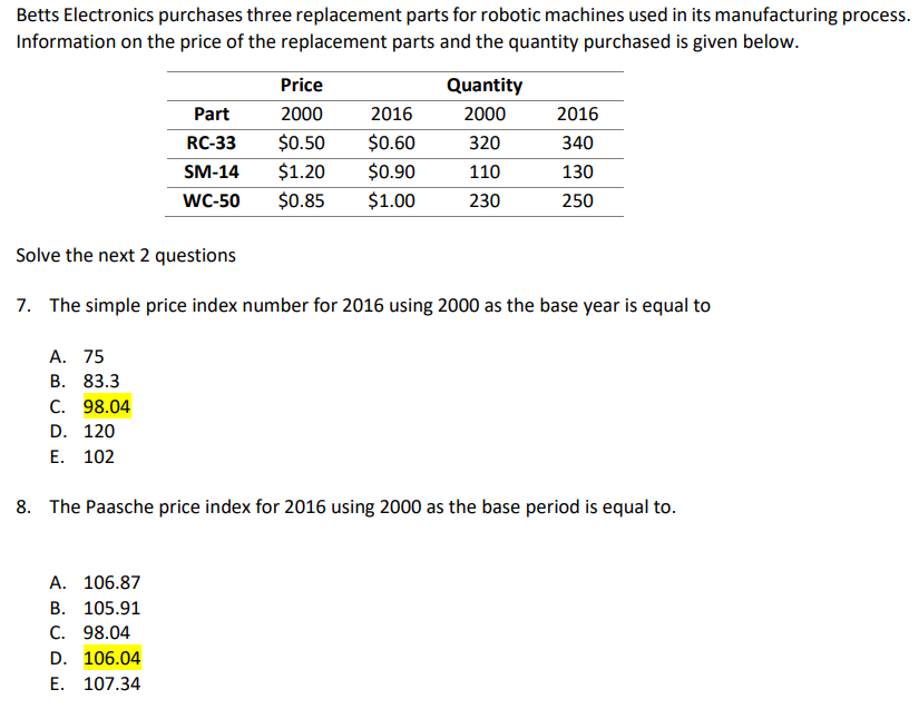 Solved the following 5 questions were all solved with the | Chegg.com