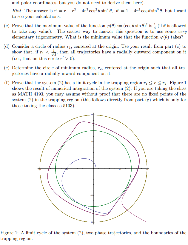 Solved Problem 2. (Poincaré-Bendixson Theorem] Consider the | Chegg.com