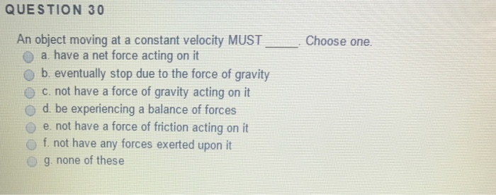 Solved An Object Moving At A Constant Velocity Must