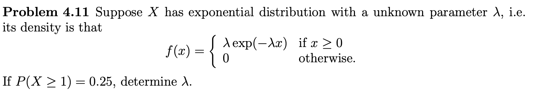 Solved Problem 411 Suppose X Has Exponential Distribution 