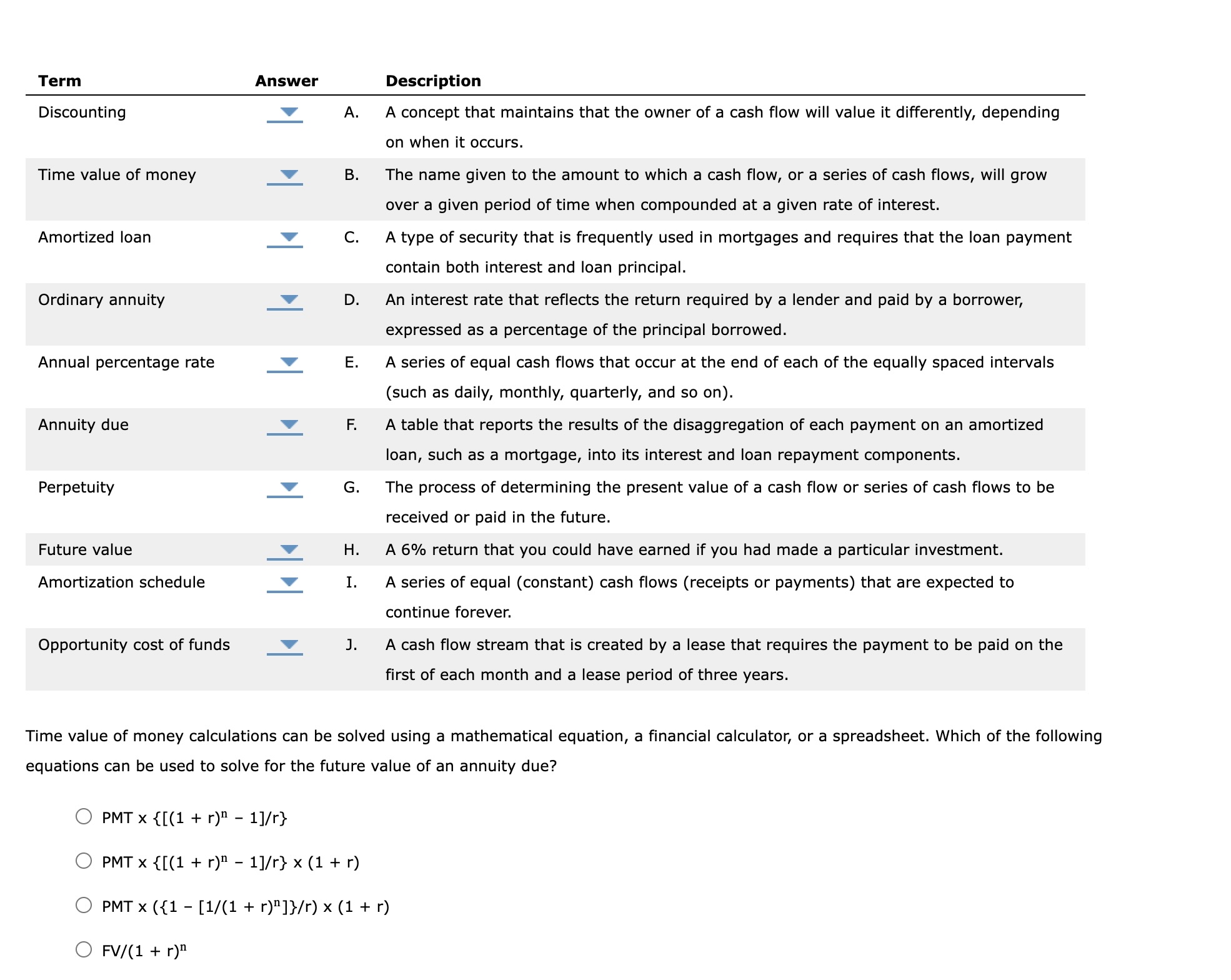 Solved Time Value Of Money Calculations Can Be Solved Using