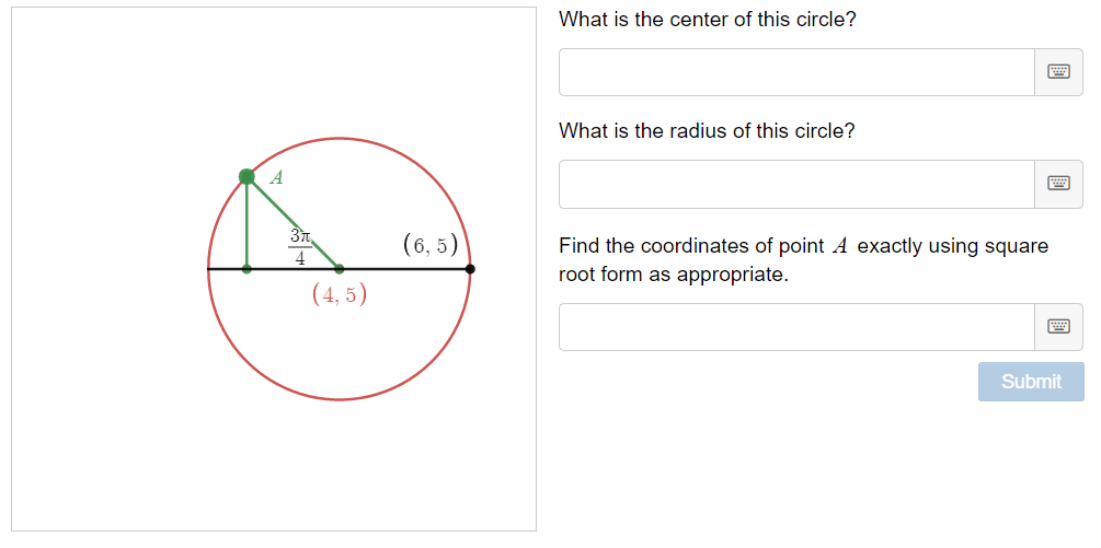 Solved What is the center of this circle? What is the radius | Chegg.com