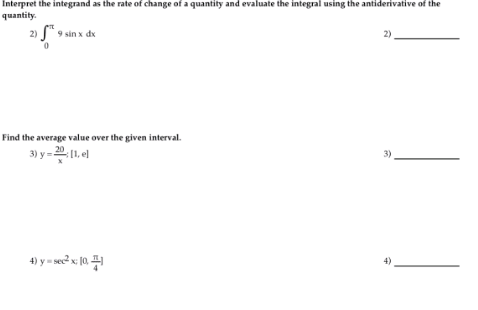 Solved Interpret the integrand as the rate of change of a | Chegg.com