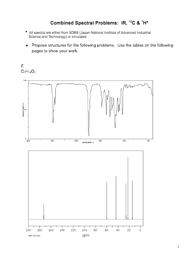 Solved Combined Spectral Problems: IR, ¹C & ¹H* * All | Chegg.com