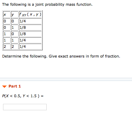 Solved The following is a joint probability mass function. | Chegg.com