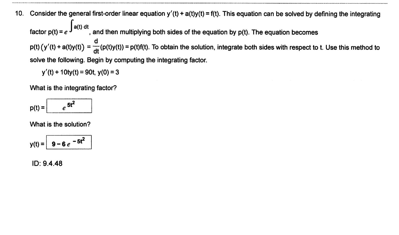 Solved Consider The General First Order Linear Equation