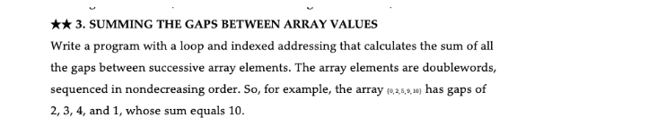 Solved ** 3. SUMMING THE GAPS BETWEEN ARRAY VALUES Write a | Chegg.com