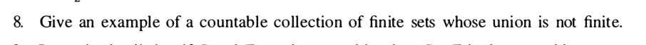 Solved 8. Give an example of a countable collection of | Chegg.com