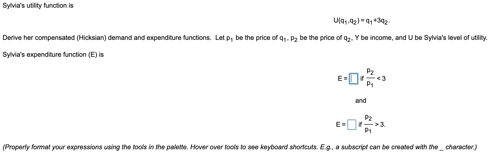 Solved Sylvia's utility function is U(91,92) = 91 +392 | Chegg.com