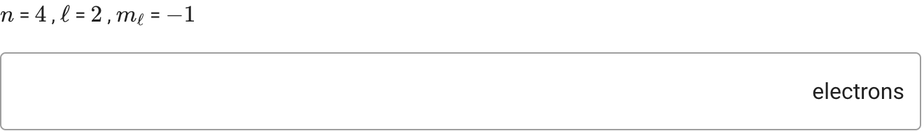 Solved n = 4, l = 2, me = -1 electrons What element would | Chegg.com