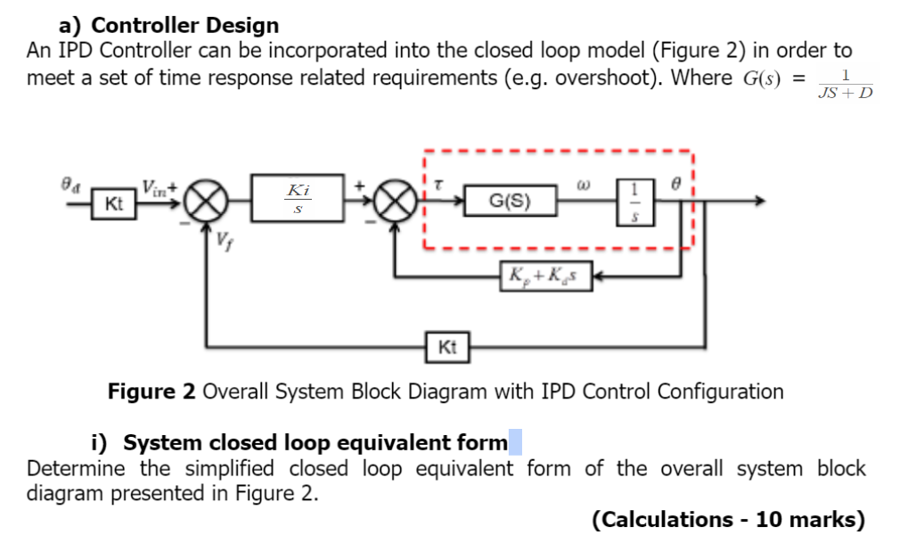 Solved a) Controller Design An IPD Controller can be | Chegg.com