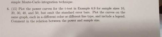 simple Monte-Carlo integration technique. 6. (15) | Chegg.com