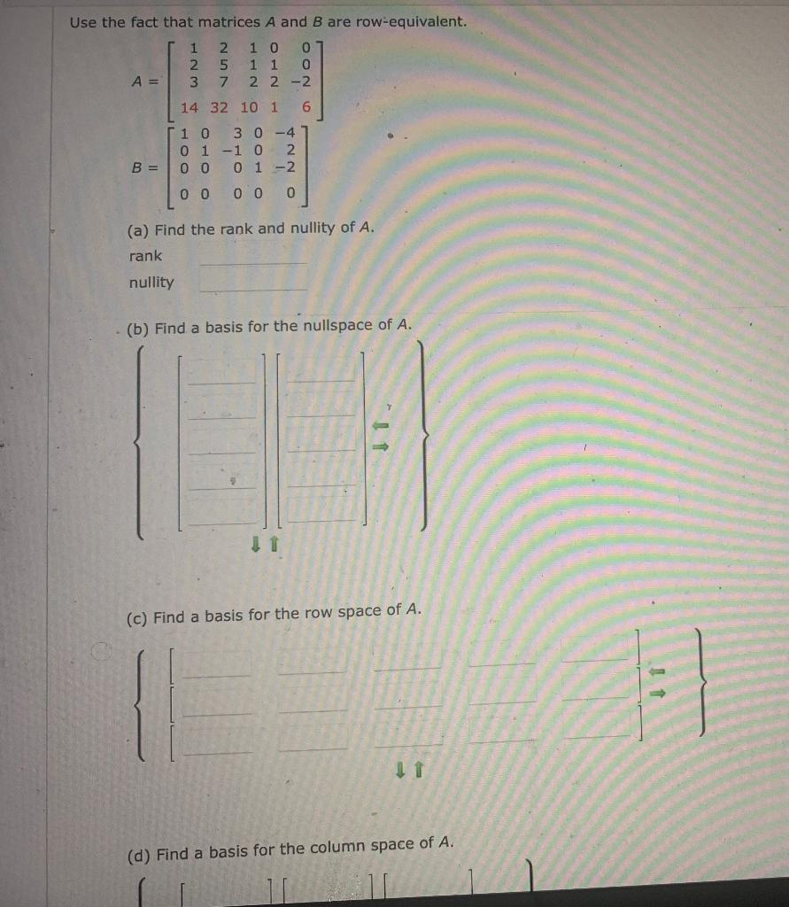 Solved Use the fact that matrices A and B are | Chegg.com