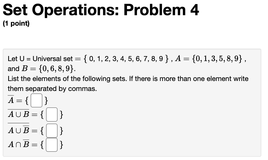 Solved Let U= ﻿Universal set | Chegg.com